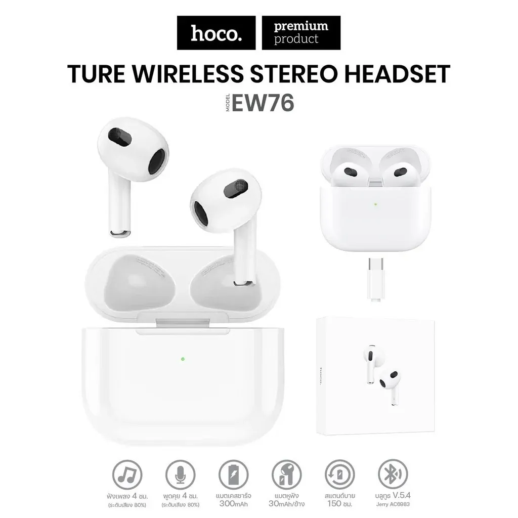 Hoco EW76 True Wireless Stereo Bluetooth Earbuds | TWS Earbuds – unique ...